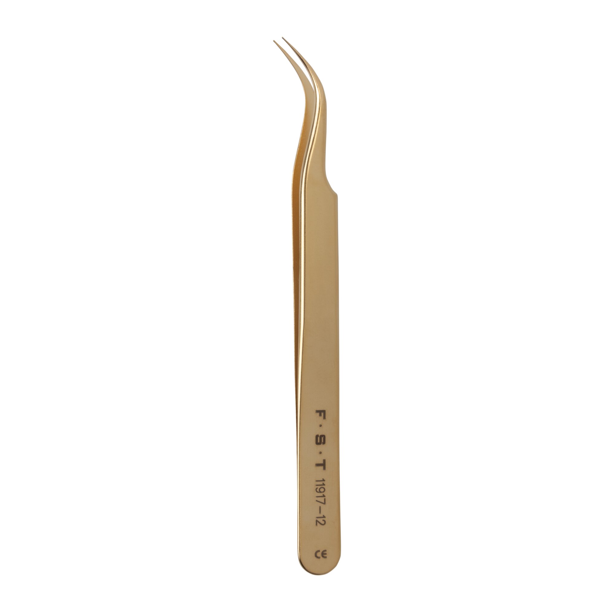 Gold Plated Forceps | 12 cm | 0.2 x 0.1 mm | Curved | 11917-12